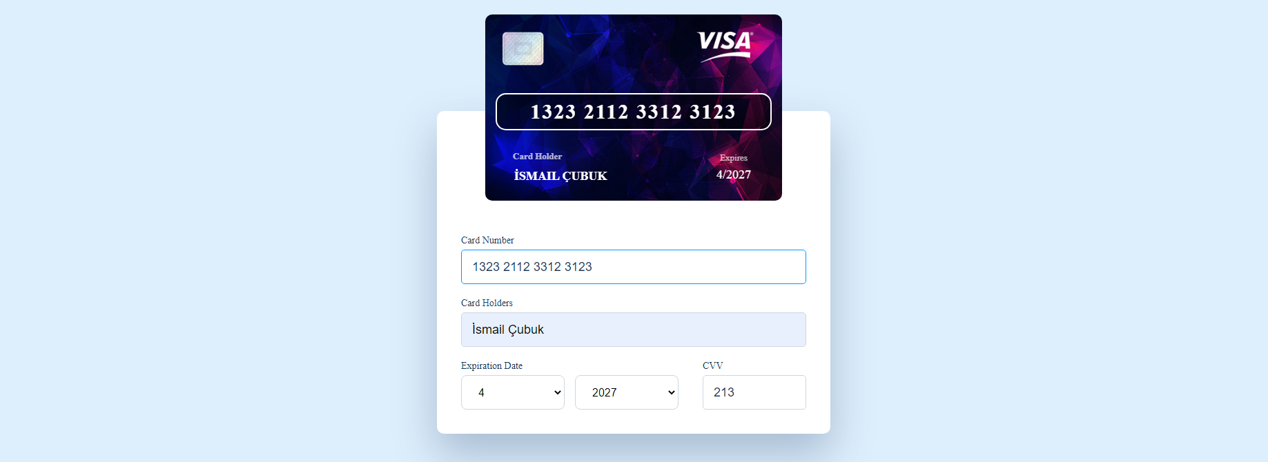 GitHub - ismailcubuk/CreditCard