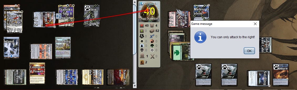 While a creature is goaded, if Pramikon is in play and forces them to ...