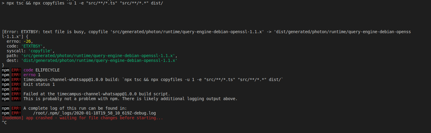 ETXTBSY error when an instance of prisma2 is already running · Issue #1209 · prisma/prisma · GitHub