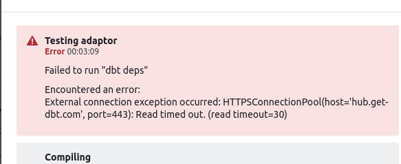 `Failed to run "dbt deps"` when creating a new project · Issue #5391 · lightdash/lightdash · GitHub