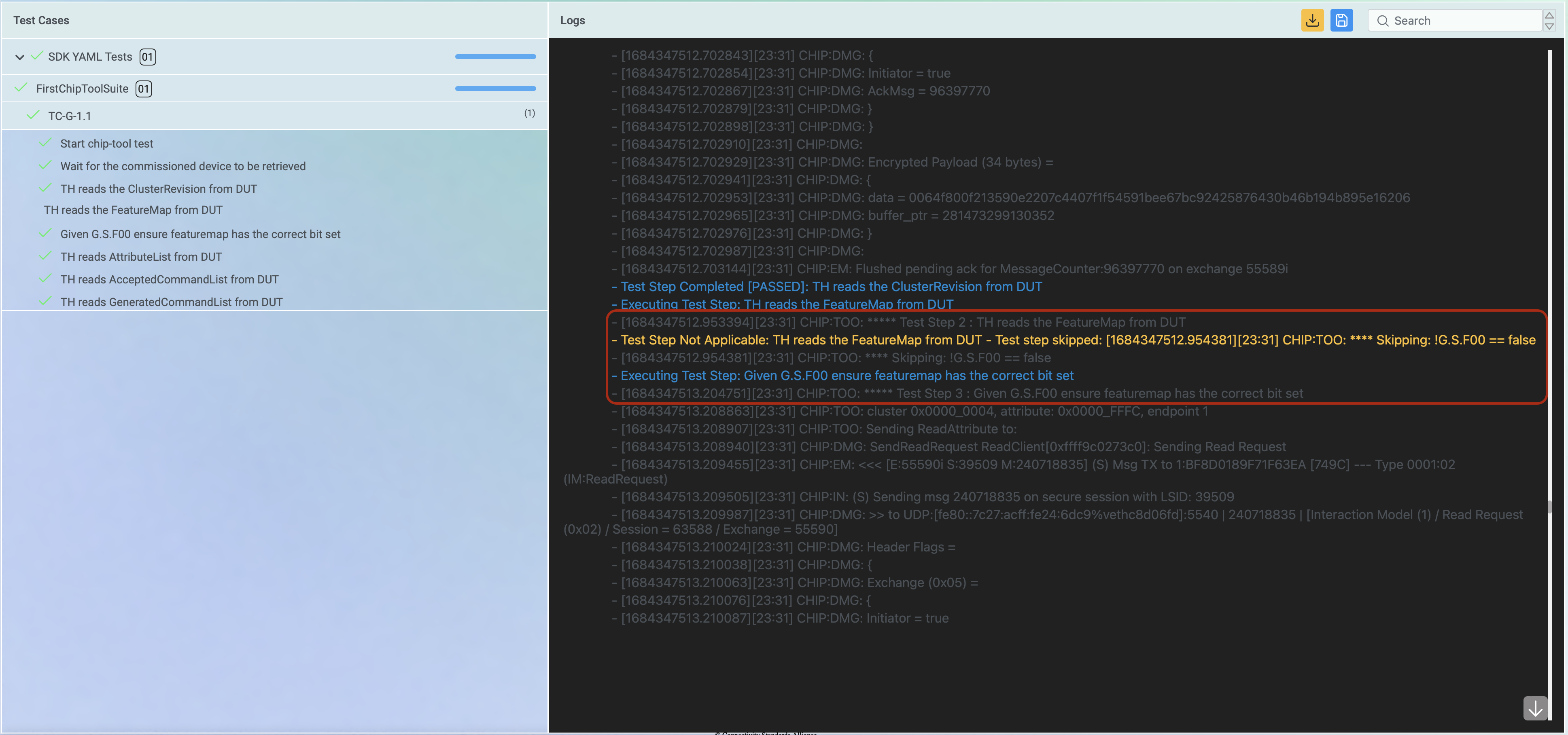 Chiptoolpy Runner Is Not Logging Skipped Steps As Expected · Issue 26638 · Project Chip 
