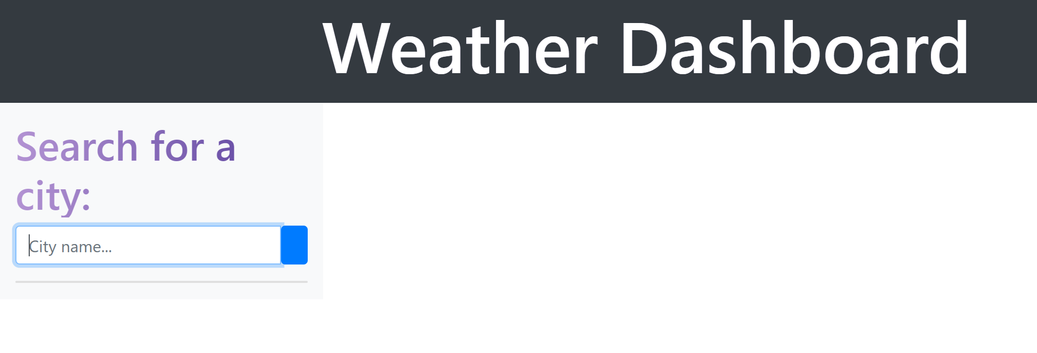 Github Rambourgweather Dashboard A Weather Dashboard With Search Functionality To Find 8700