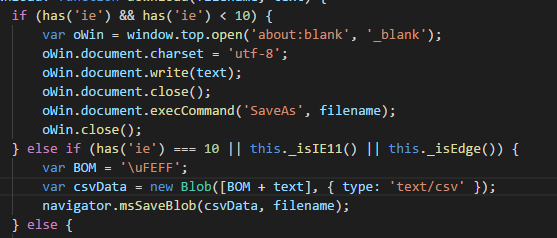 iview中的table调用 exportCsv() 方法在ie9下没有排列 · Issue #1989 · iview/iview · GitHub