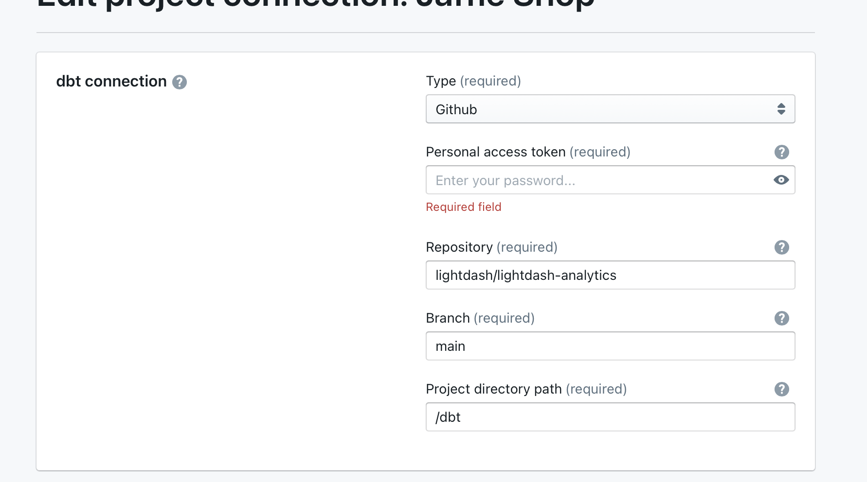 Partially update credentials in settings · Issue #623 · lightdash/lightdash · GitHub