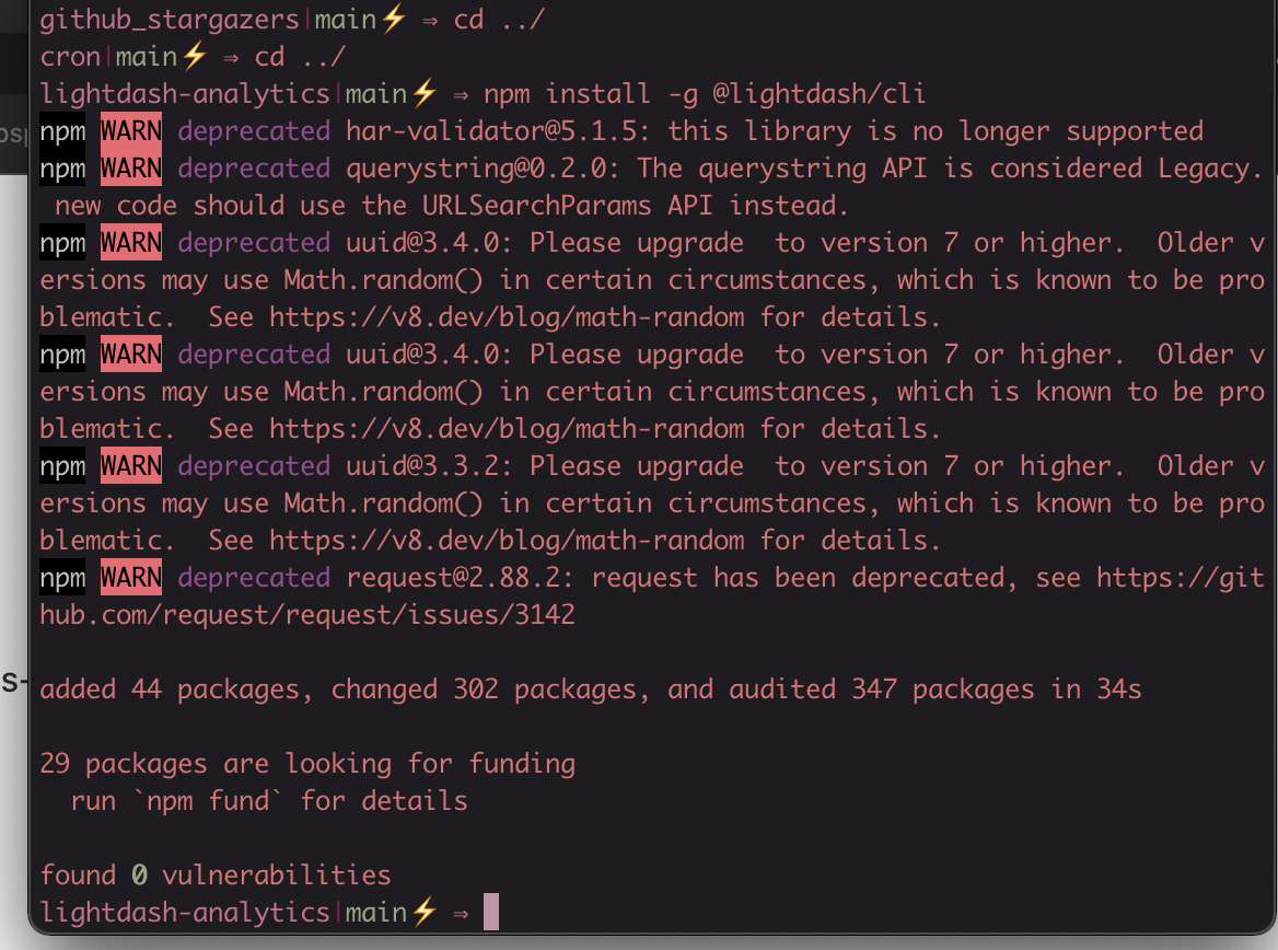 Add post install success message to cli tool · Issue #2200 · lightdash/lightdash · GitHub