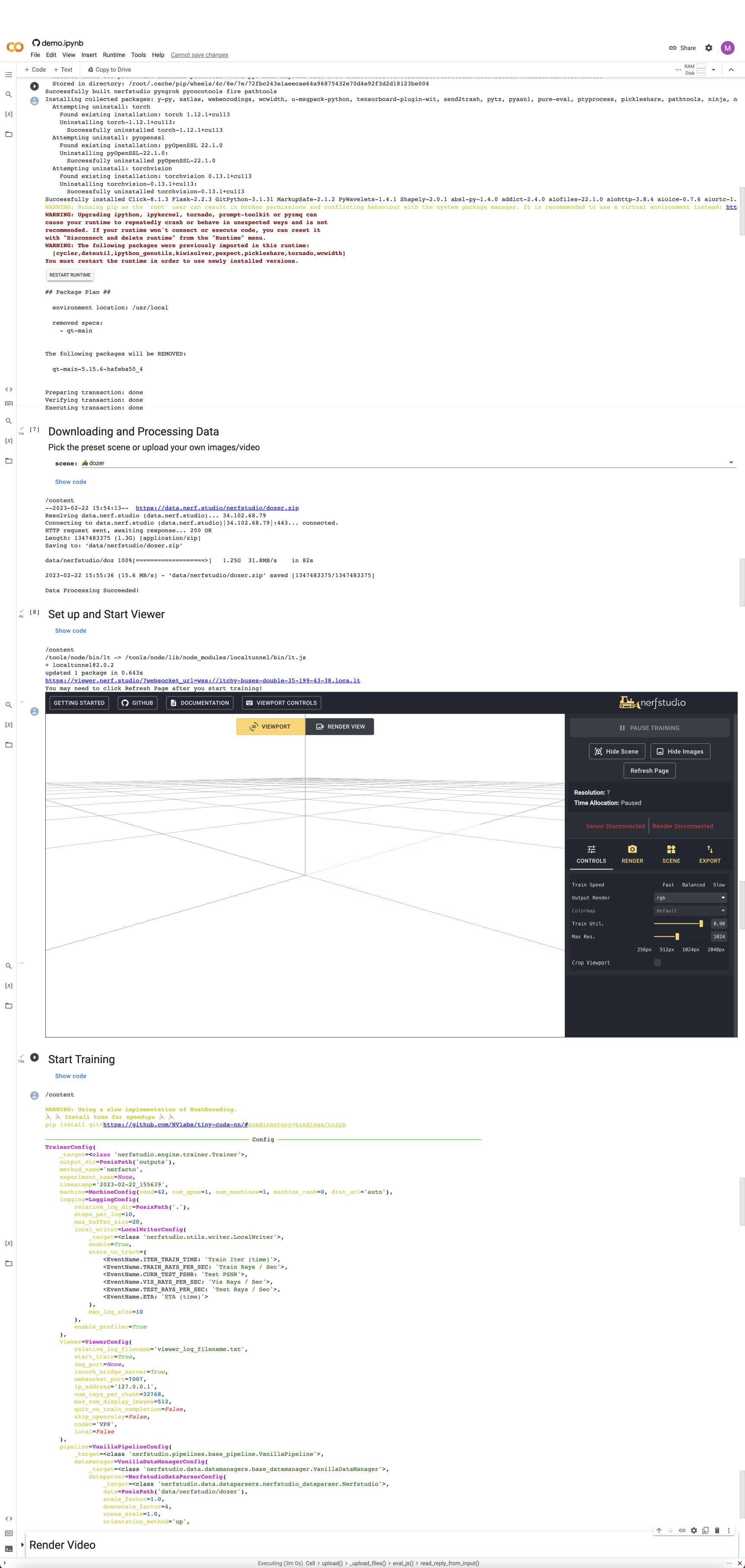 New here so help needed on Google Colab · Issue #1477 · nerfstudio-project/nerfstudio · GitHub