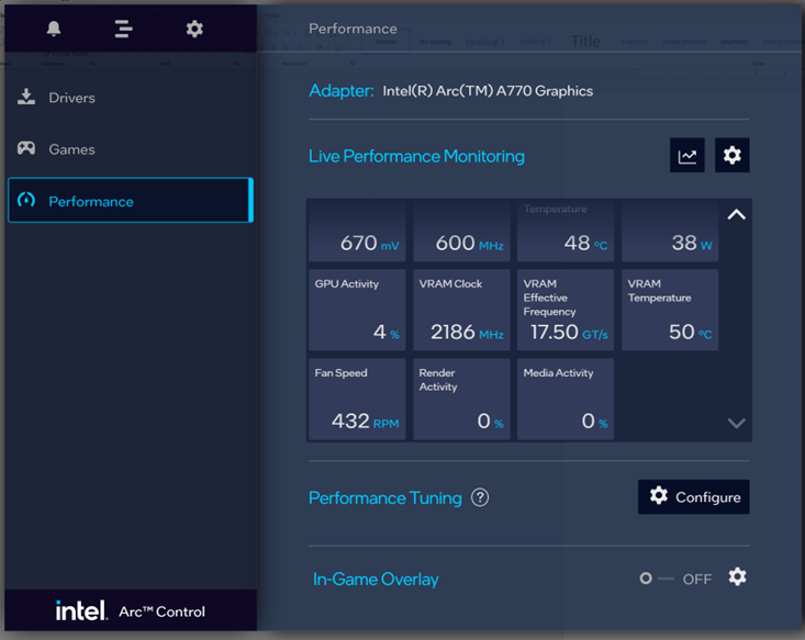 ARC A770 VRAM speeds run at 2000mhz instead of 2100mhz · Issue #160 · IGCIT/Intel-GPU-Community ...