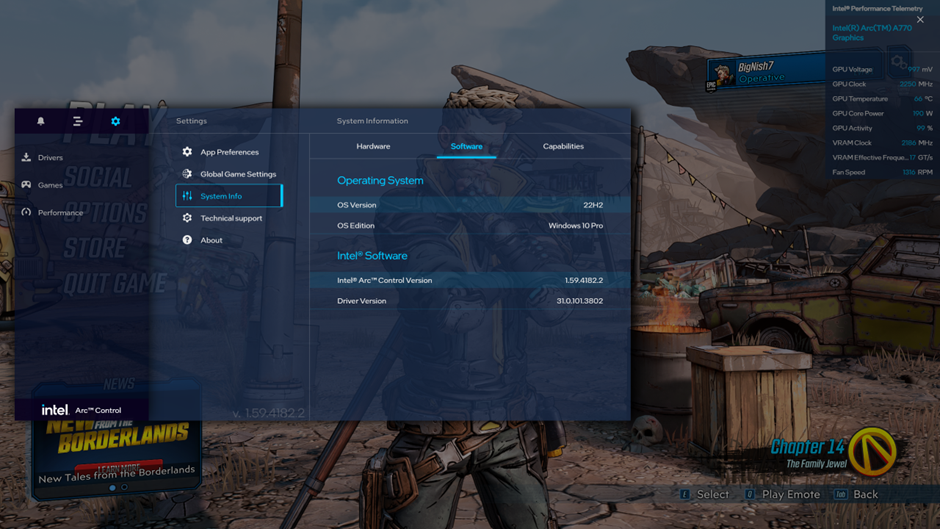 In-Game Overlay not displaying in Borderlands 3 with Intel Arc Control ...