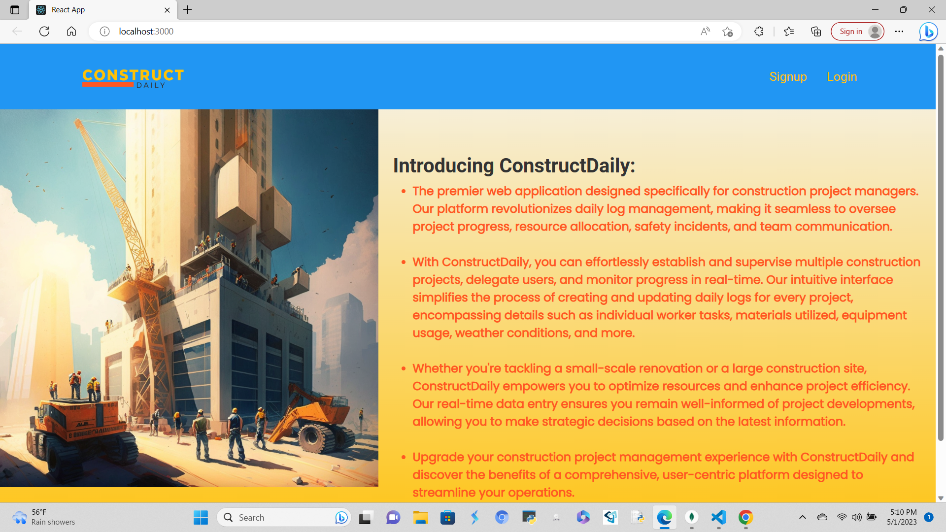 GitHub - jperalta24/ConstructDaily: ConstructDaily is a web app for ...
