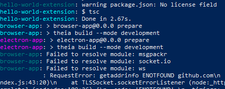 ''yo theia-extension'' failed · eclipse-theia theia · Discussion #11813 · GitHub