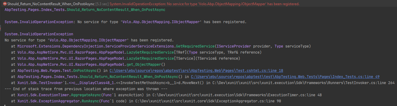 How To Test Abppagemodel When It Contains Objectmapper · Issue 5349 · Abpframework Abp · Github