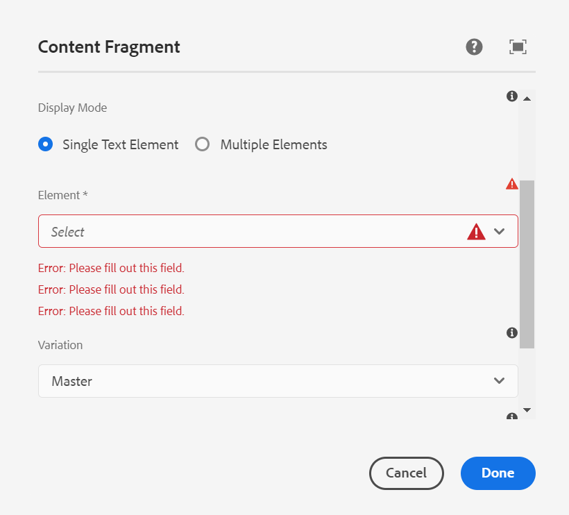 Showing Duplicate Error Messages In Core Content Fragment Component · Issue 2353 · Adobeaem