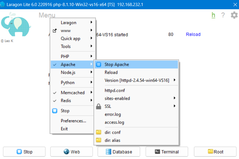 Contrast for Laragon 6.0.0 black on blue incorrect · Issue #330 · leokhoa/laragon · GitHub