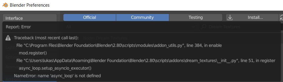 Dream-Texture.zip Name Error 'async_loop' is not defined · Issue #125 · carson-katri/dream ...