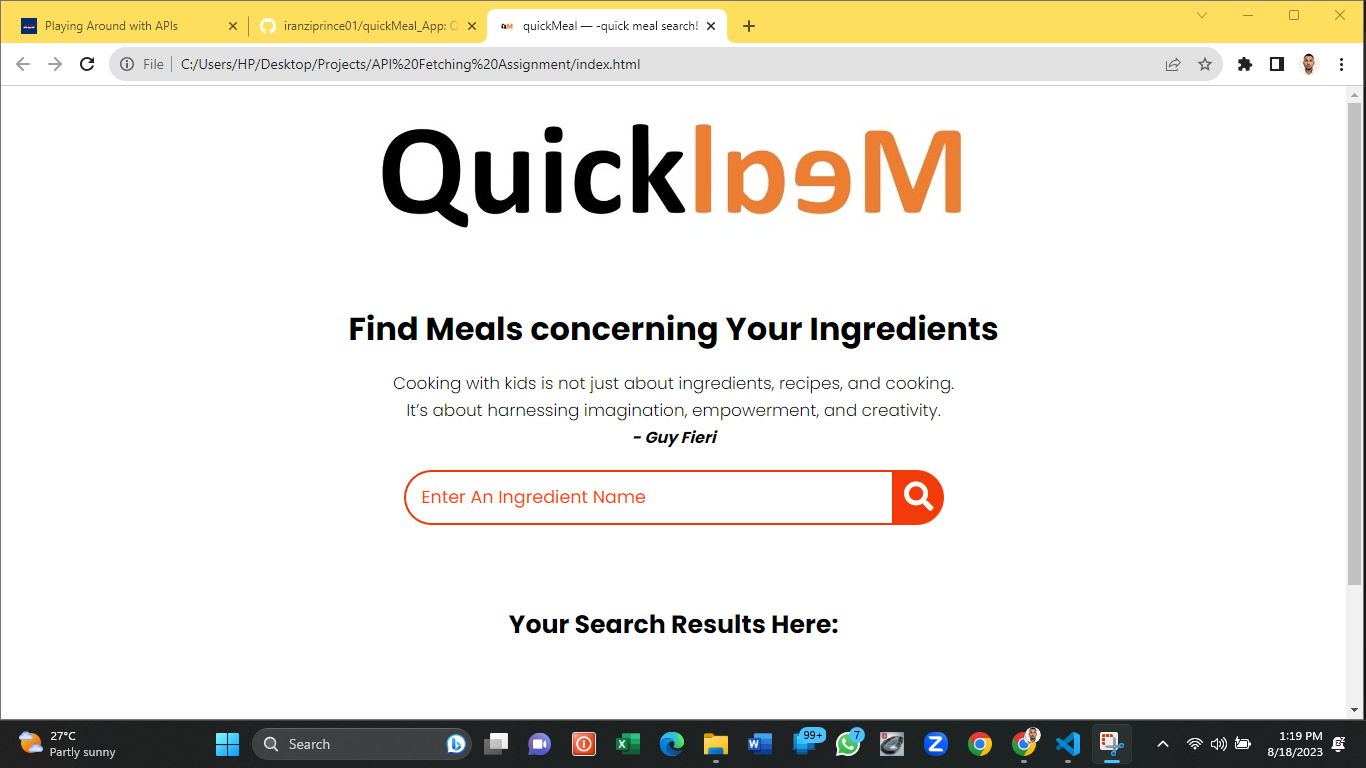 GitHub - iranziprince01/quickMeal_App: Quick meal Assignment Project