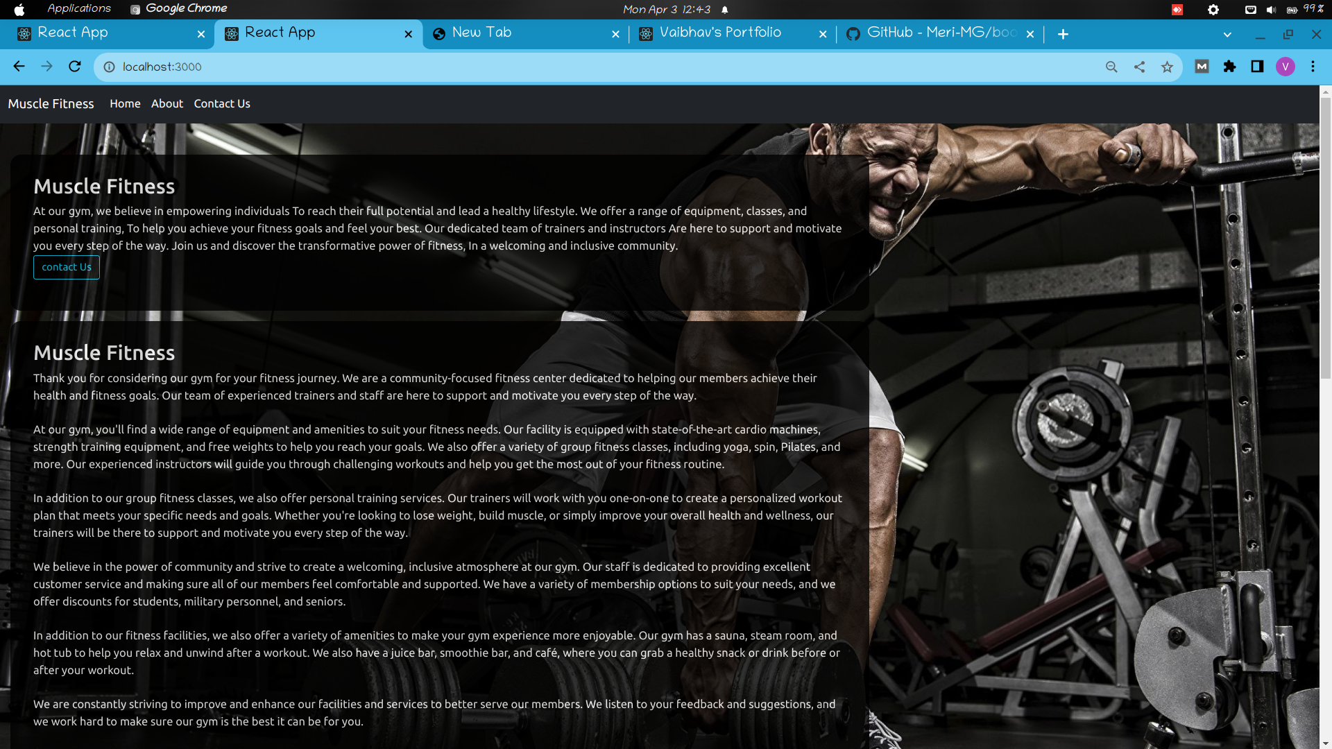 GitHub - VaibhavDabral11/Gym-React