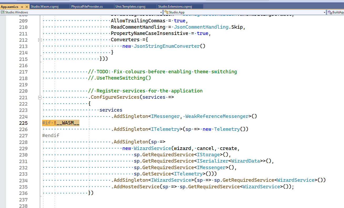 Refactor the Wasm project to have the Telemetry · Issue #1302 · unoplatform/uno.extensions · GitHub
