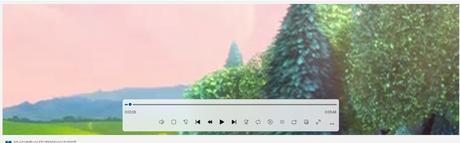 [Gallery][Wasm/iOS/Android] MediaPlayerElement incorrect visual with only ...