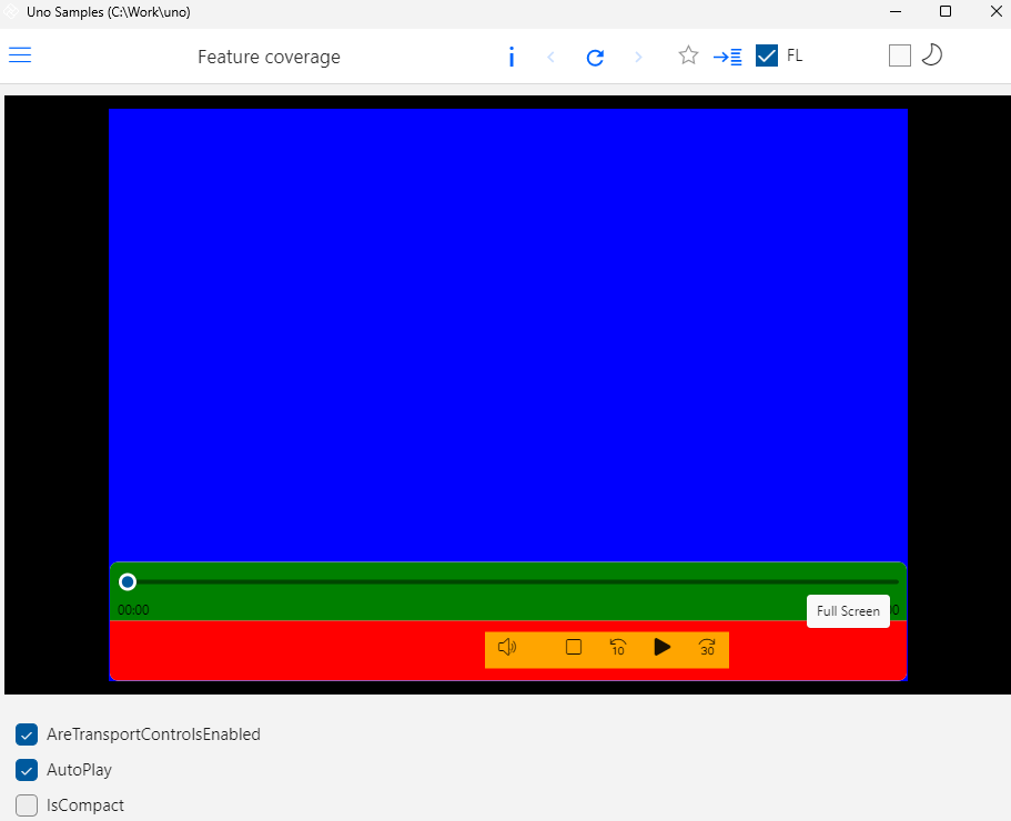 [Gallery][Wasm/Android/iOS]MediaPlayerElement(First sample option)- when first click 'Full ...
