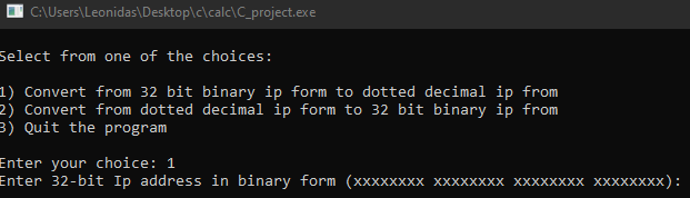 GitHub - InkiStark/C-Project: This is a C project converting an IP address