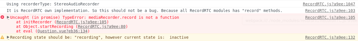 Typeerror Mediarecorderrecord Is Not A Function · Issue 109 · Muaz Khanrecordrtc · Github