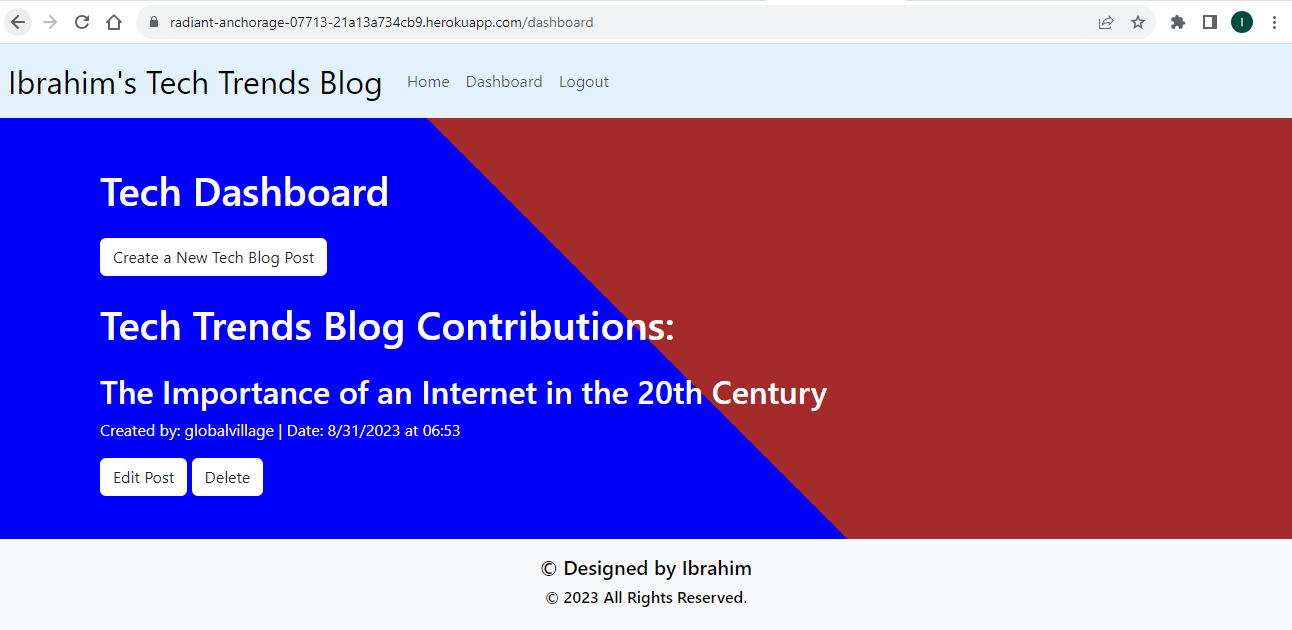 GitHub - IbrahimAllison/tech-blog-model-view-controller
