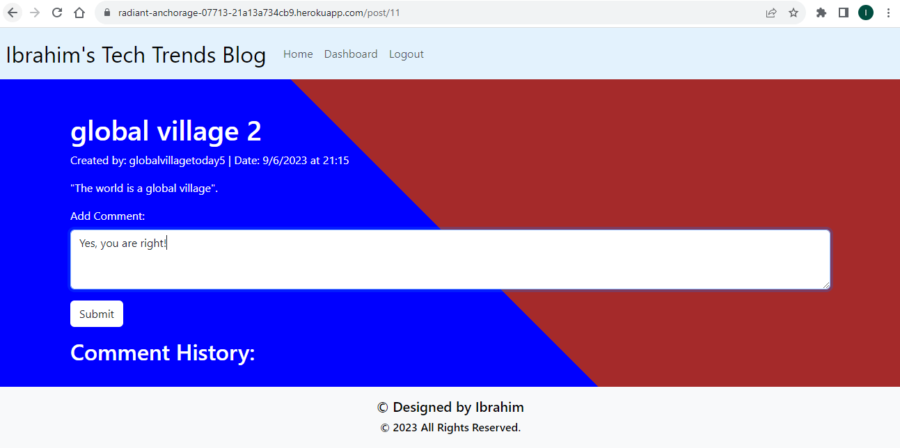 GitHub - IbrahimAllison/tech-blog-model-view-controller