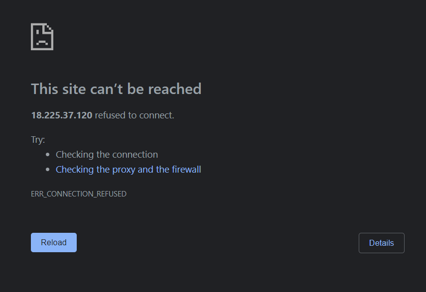 [duplicate] Validator Gui ``` 8080``` Web Browser Error ```this Site Can T Be Reached