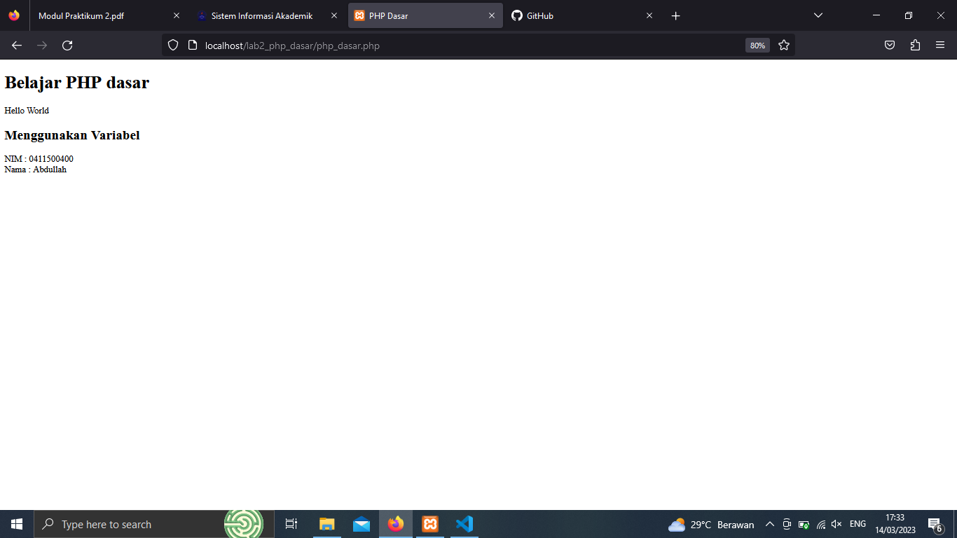 GitHub - ristof5/Lab2Web: Melaksanakan tugas praktikum pelajaran pemograman web 2