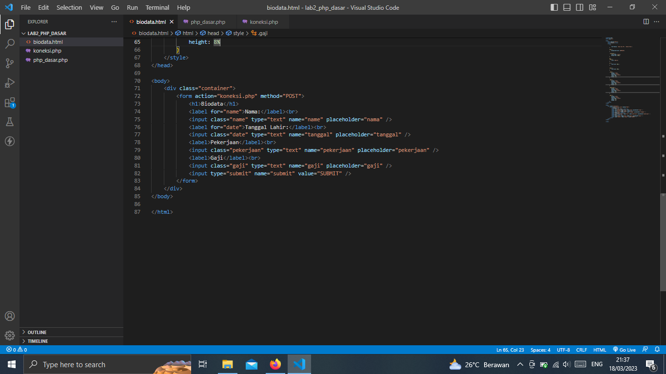 GitHub - ristof5/Lab2Web: Melaksanakan tugas praktikum pelajaran pemograman web 2