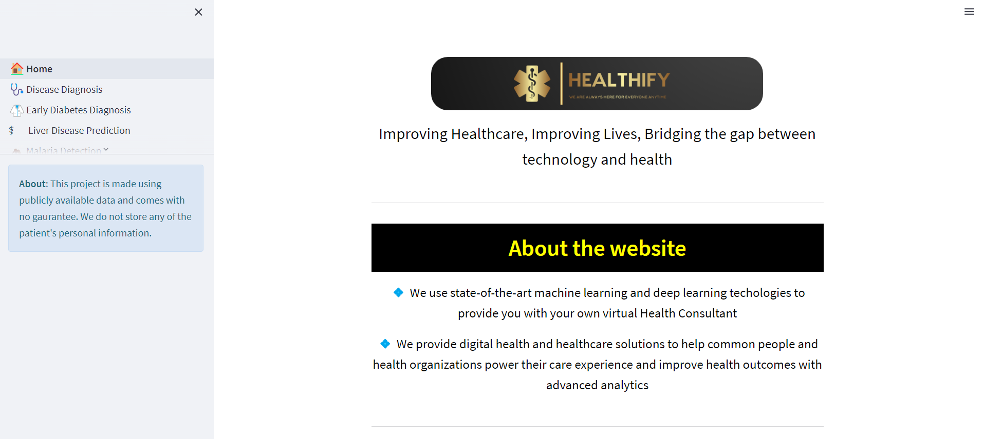 GitHub - Shubhamjay11/Healthify-Multiple-Disease-Prediction-: In this ...