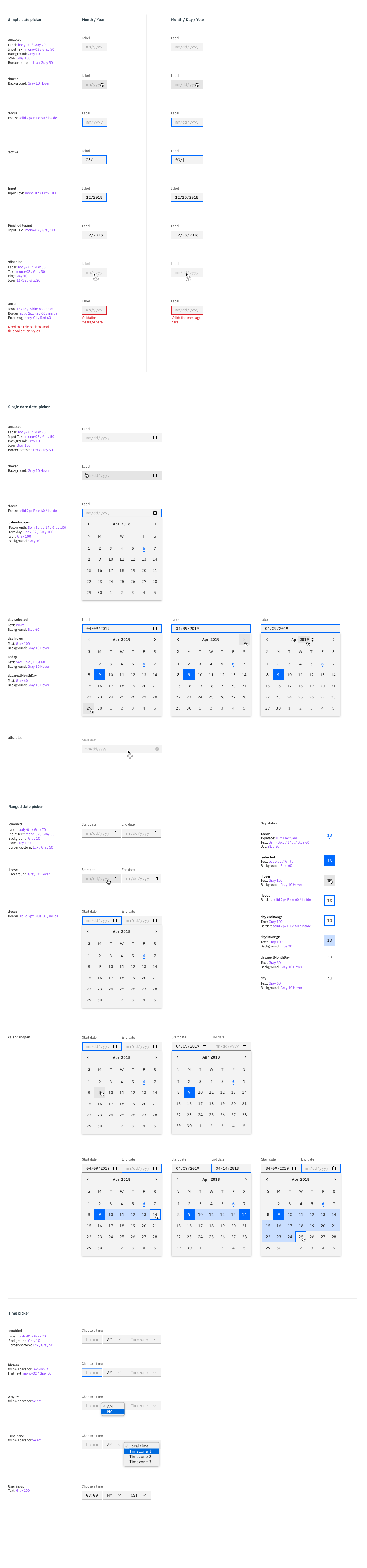 Experimental Component - Date Picker - Design · Issue #1207 · carbon-design-system/carbon · GitHub