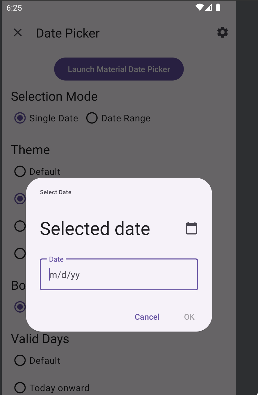 [Material Date Picker] When using INPUT_MODE_TEXT, the date shows as "m/d/yy", but should show ...