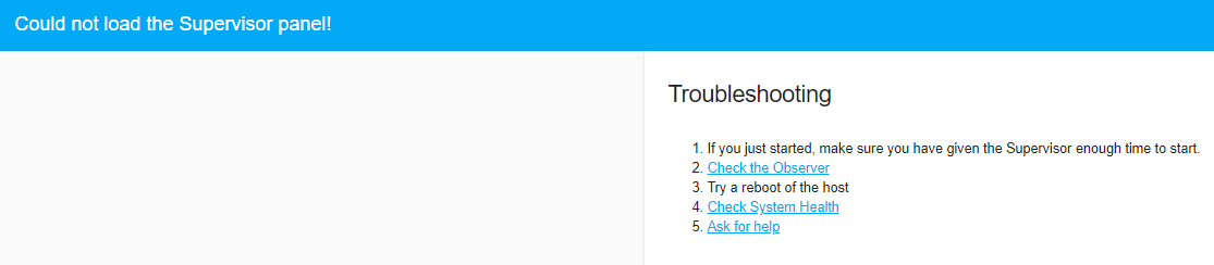 Could not load the supervisor panel! · Issue #3039 · home-assistant/supervisor · GitHub