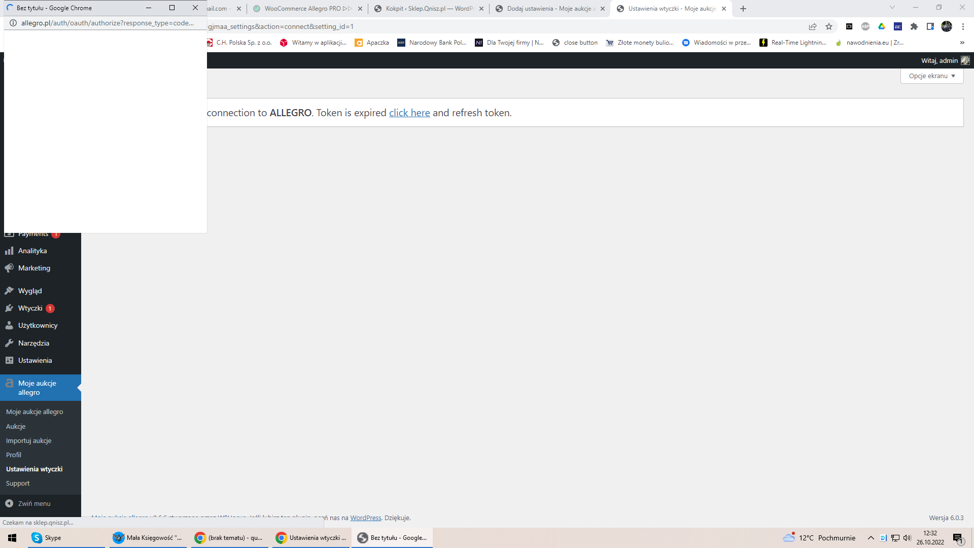 nie łączy się z wtyczką "Moje aukcje allegro" · Issue #6272 · allegro/allegro-api · GitHub