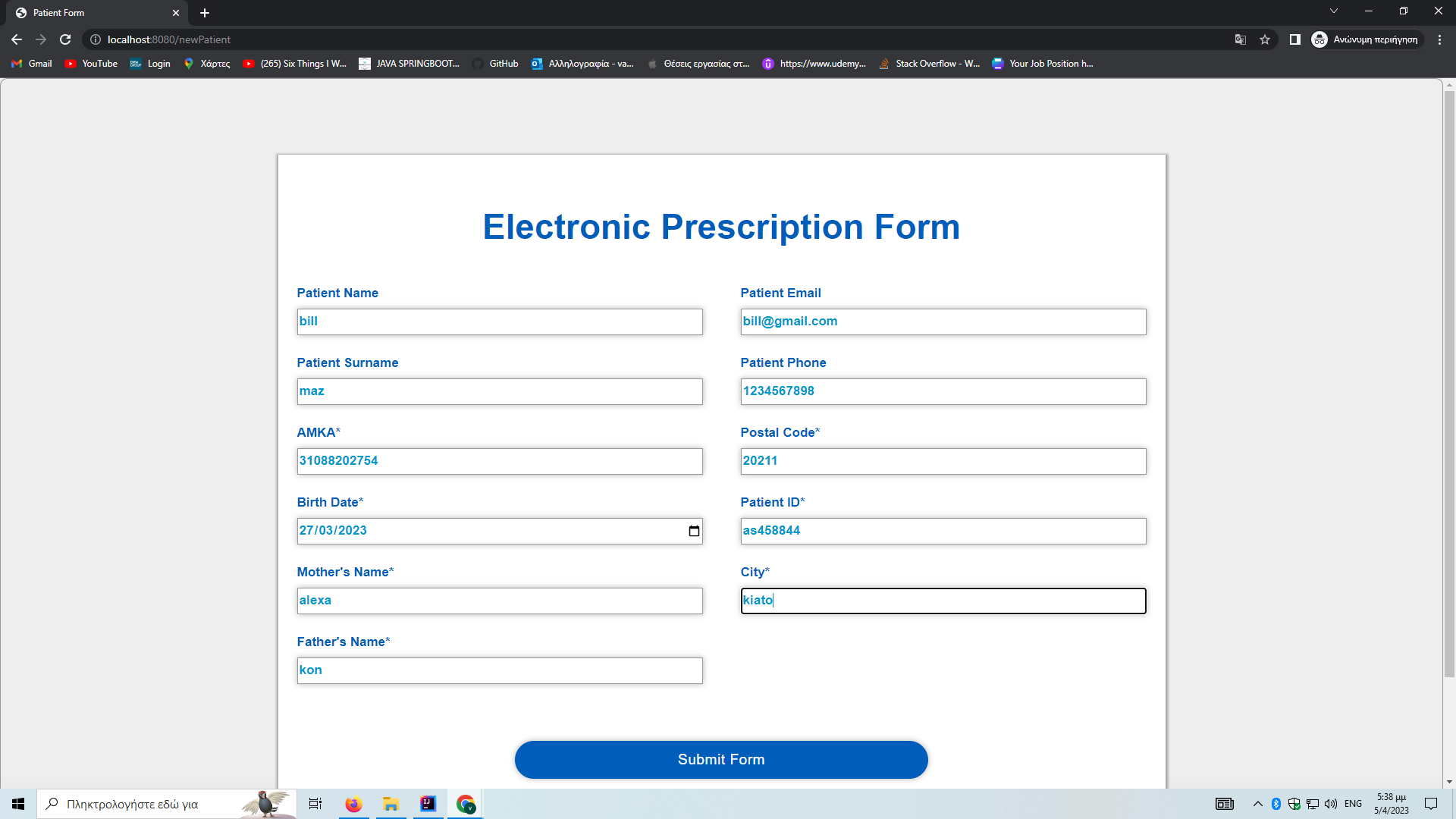 GitHub - billmazio/E-Prescription: Electronic Prescription