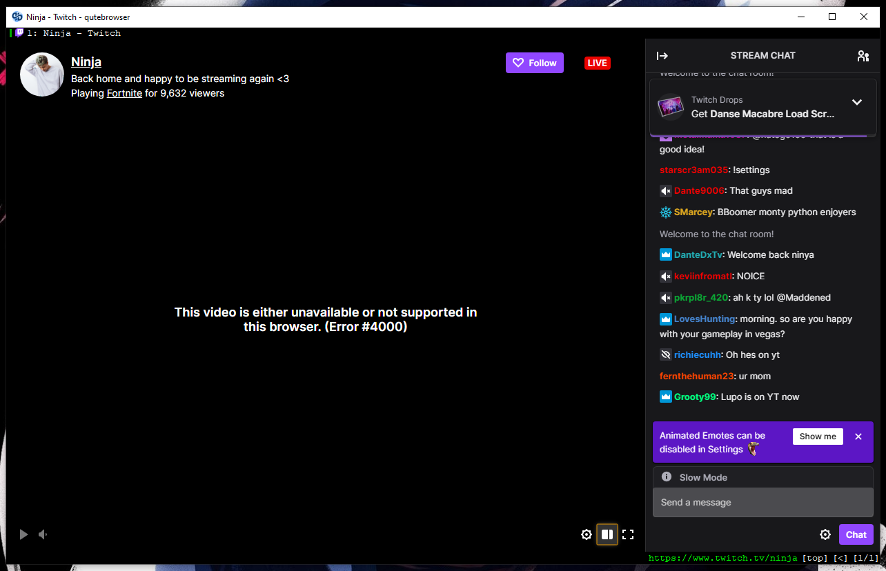Qutebrowser Can T Play Twitch Player On Windows · Issue 7451 · Qutebrowser Qutebrowser · Github