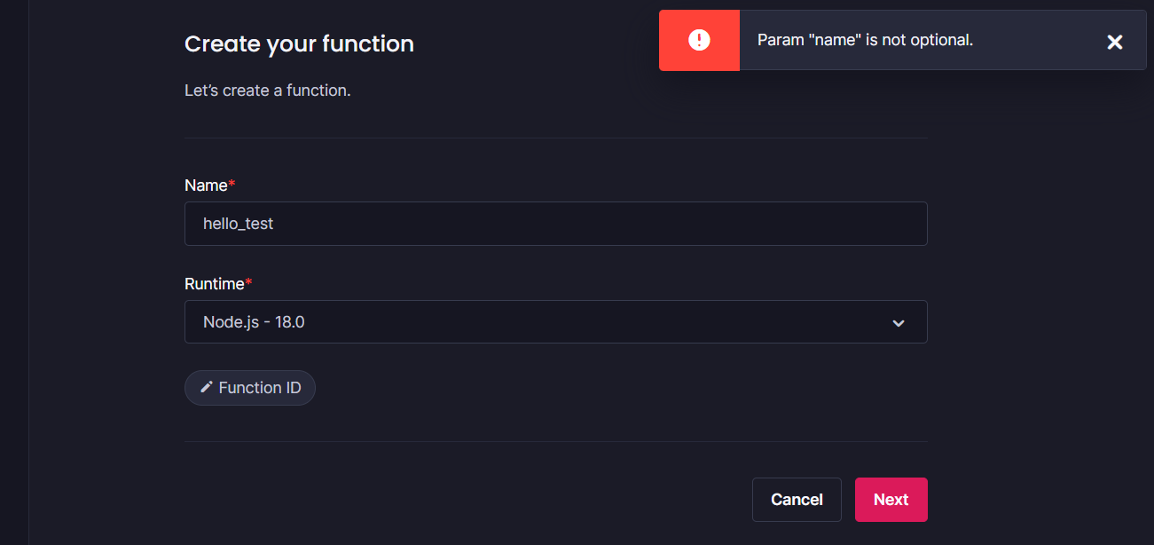 🐛 Bug Report: [Console] - Can't create function · Issue #5990 · appwrite/appwrite · GitHub