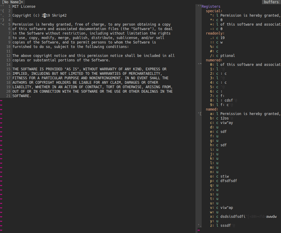 GitHub - Skrip42/sRegister: vim plugin for viewing and editing registers and macros
