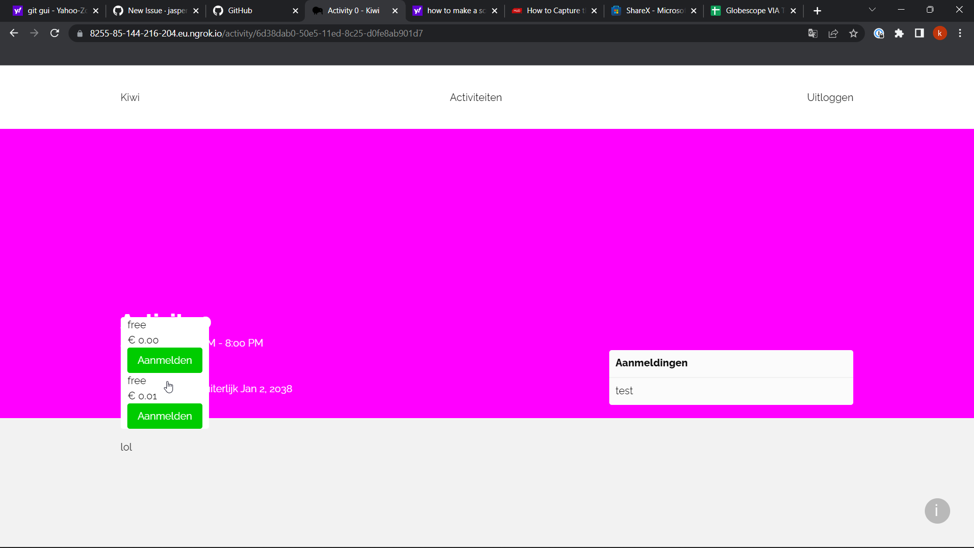 Mouse changes to hand when hovering over "aanmelden" button but doesn't change back to mouse ...