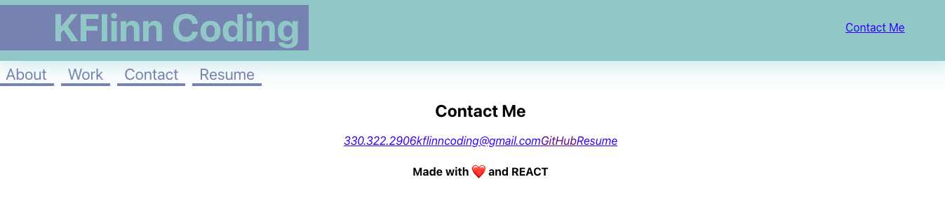 REACT-to-KFlinn-Coding | A portfolio of my work completed with REACT