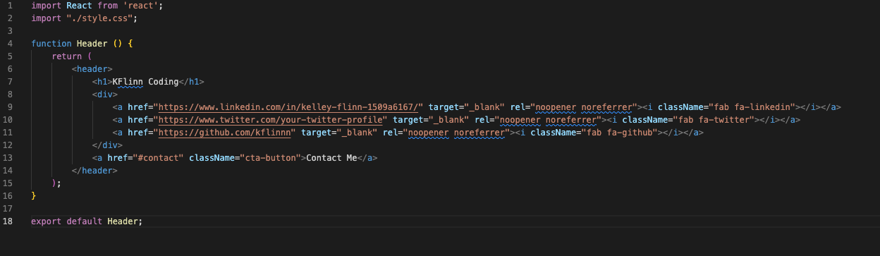 REACT-to-KFlinn-Coding | A portfolio of my work completed with REACT