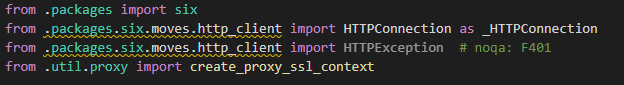 Import ".packages.six.moves.http_client" could not be resolved · Issue #2812 · urllib3/urllib3 ...