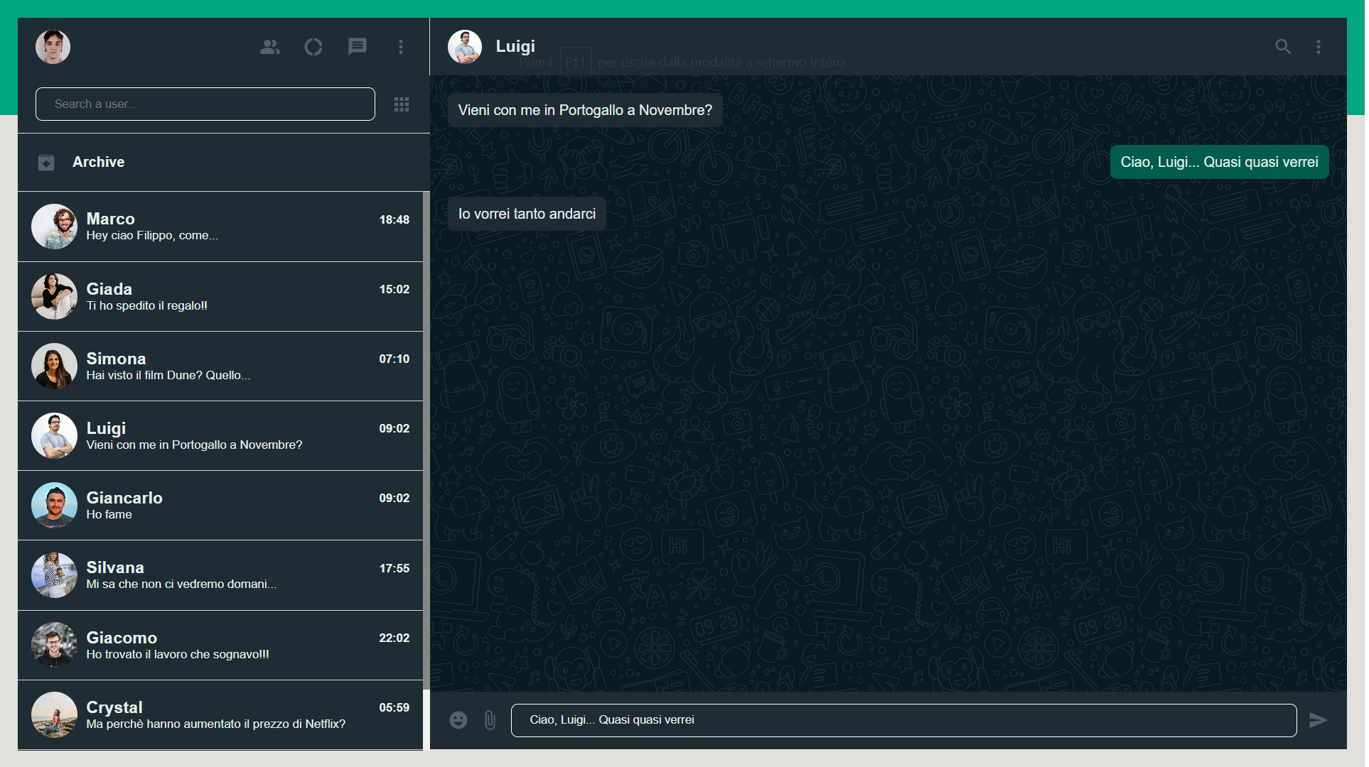 GitHub - filippopelloia/WHATSAPP-CLONE-V2: This is a simply WhatsApp-clone web app made with ...