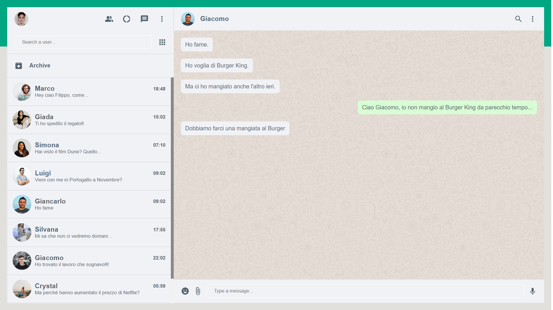 GitHub - filippopelloia/WHATSAPP-CLONE-V2: This is a simply WhatsApp ...
