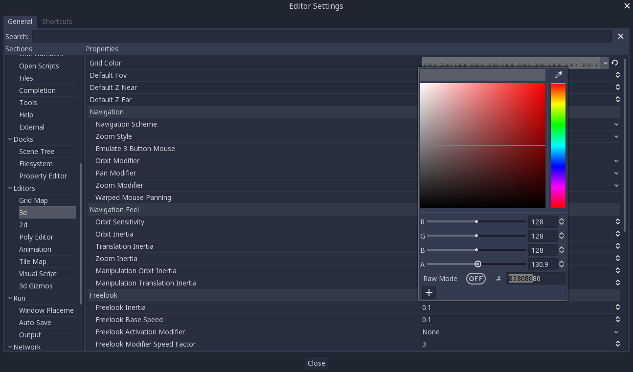 Grid color property in editor settings ignores alpha, doesn't update · Issue #11703 ...