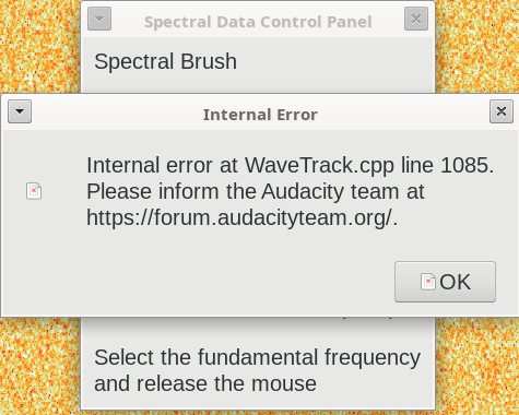 Brush tool: Internal error/crash at WaveTrack.cpp line 1085 · Issue #1830 · audacity/audacity ...