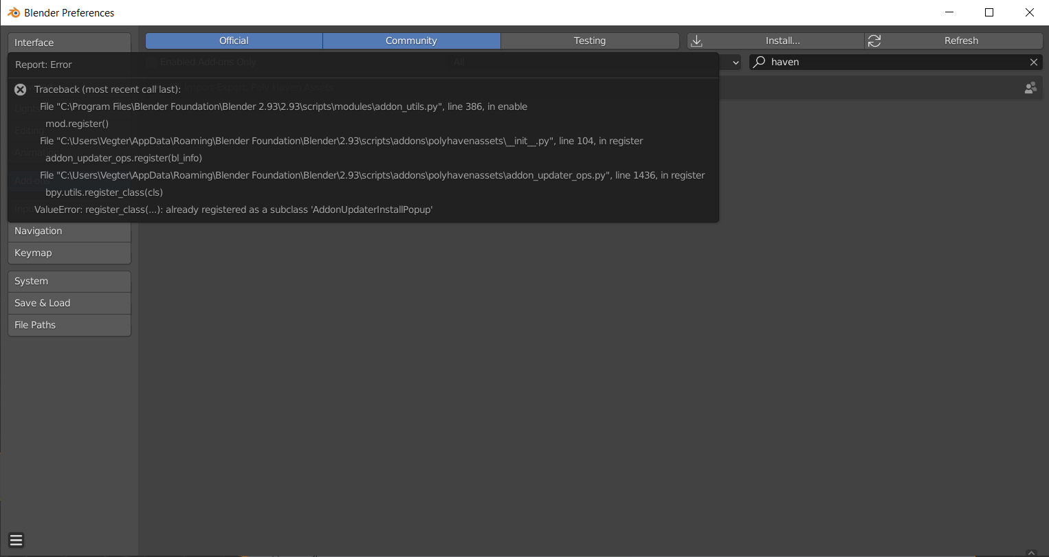 Error Traceback · Issue 28 · Poly Haven Polyhavenassets · Github