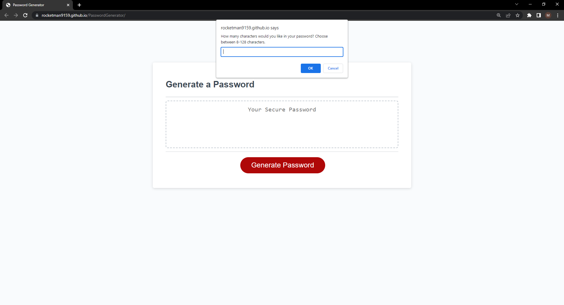 GitHub - rocketman9159/PasswordGenerator