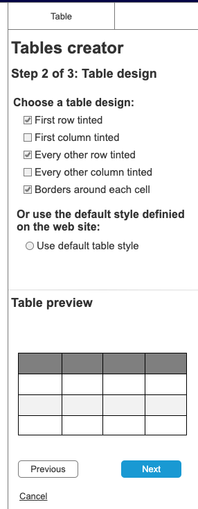 Replace existing table editor with model from We4Authors Cluster ...